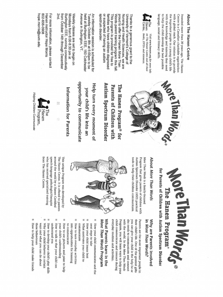 Hanen More Than Words Program | PDF