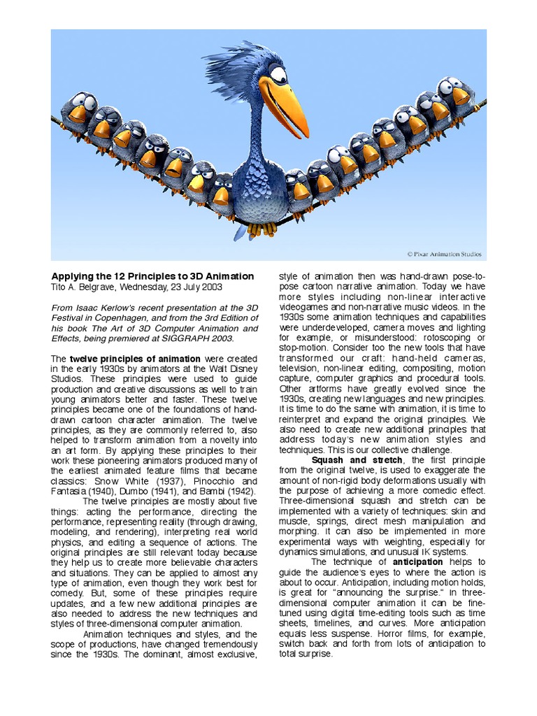 Applying The 12 Principles To 3D Animation | PDF | Computer Animation ...