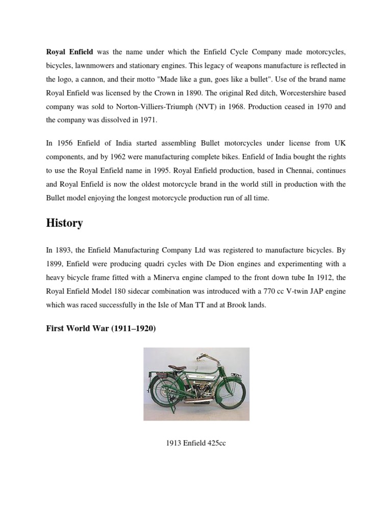His Article Is About The Defunct British Motorcycle Manufacturer | PDF ...