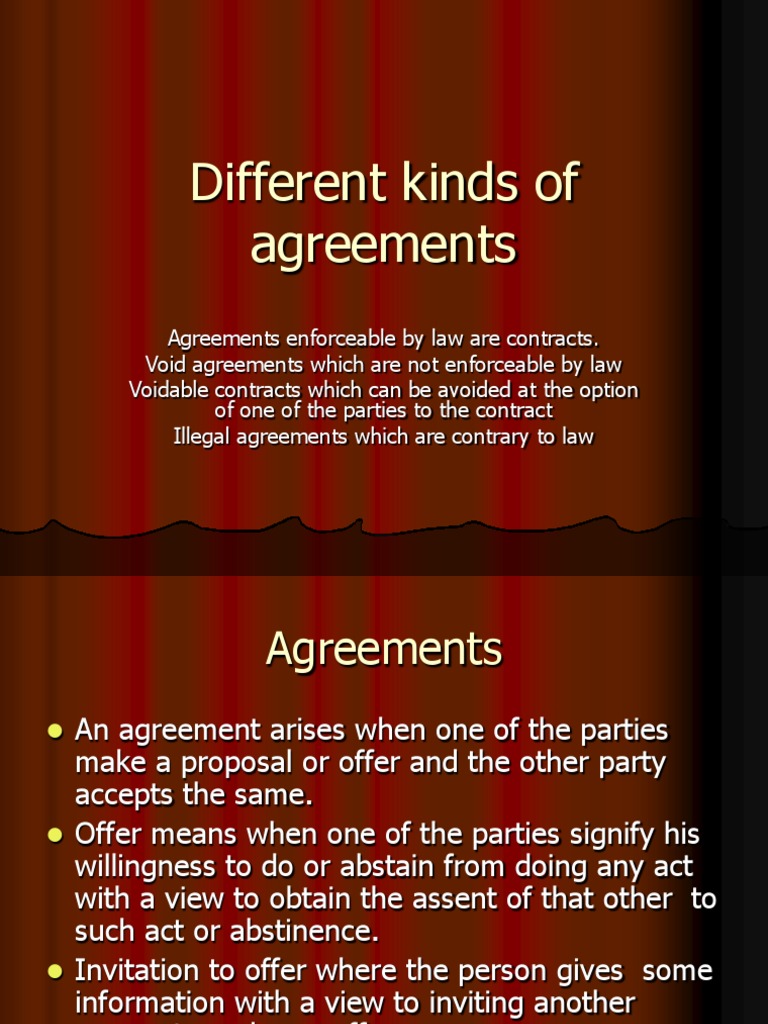 Types of Legal Agreements Explained | PDF | Offer And Acceptance ...