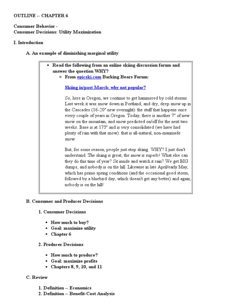 Utility Maximization in Consumer Behavior | PDF | Finance & Money ...