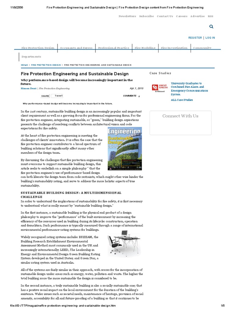 Fire Protection Engineering and Sustainable Design | PDF | Green ...