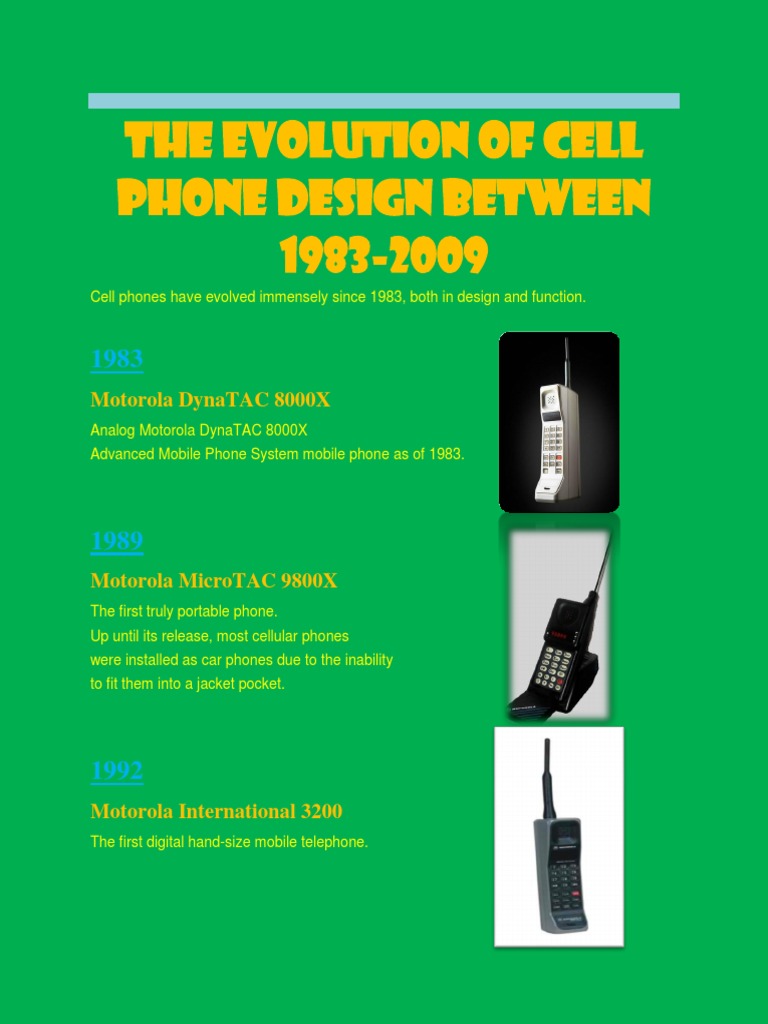 The Evolution of Cell Phone Design Between 1983 | PDF | Smartphone | I ...
