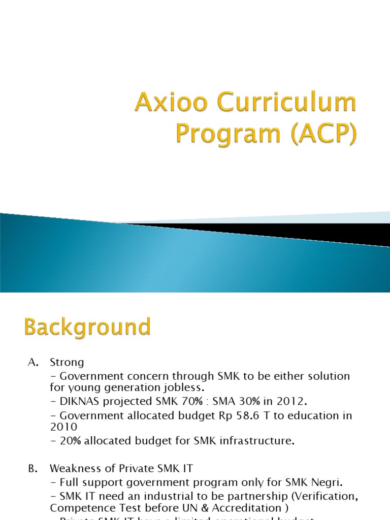 Contoh Axioo Curriculum Program Khusus SMK IT | PDF | Laptop | Classes ...