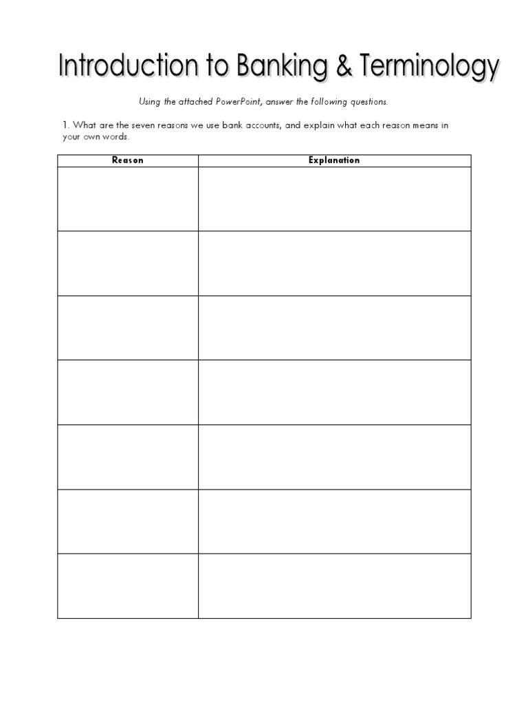 Introduction To Banking and Terminology | PDF