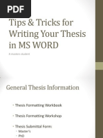 USM Thesis Formatting Guide Template | PDF | Microsoft Word | Software