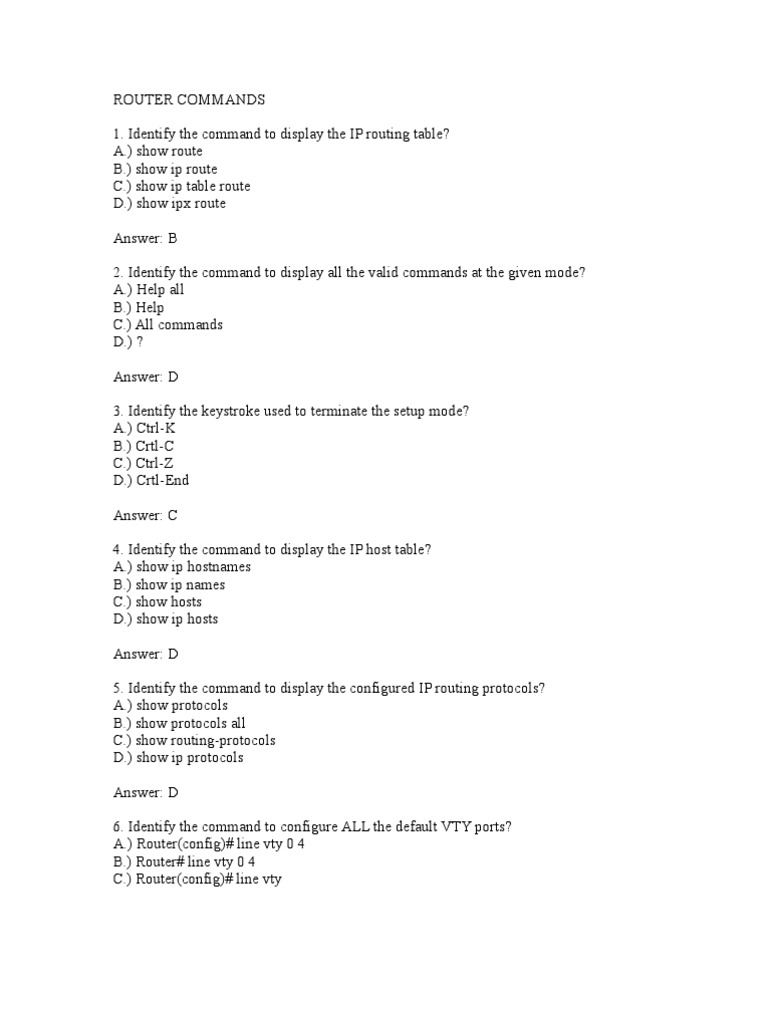 CCNA Cisco IOS Commands | PDF | Business CCNA Cisco IOS Commands | PDF | Business