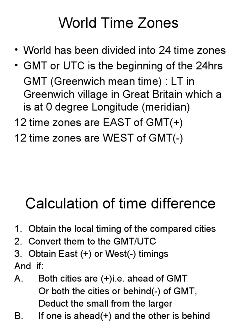 World Time Zones and IDL | PDF
