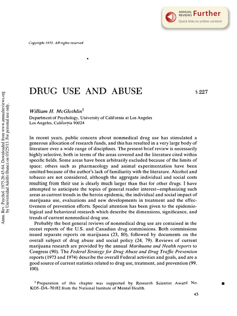 Drug Use and Abuse | PDF | Substance Abuse | Cannabis (Drug)