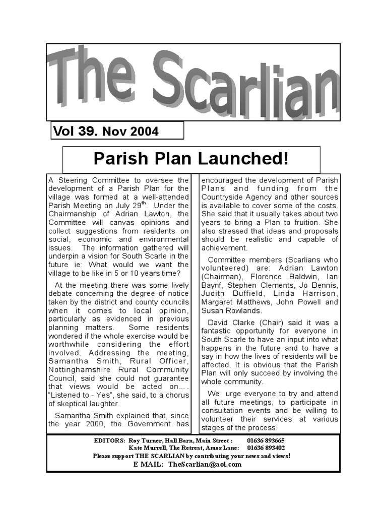 Parish Plan Launched! | PDF