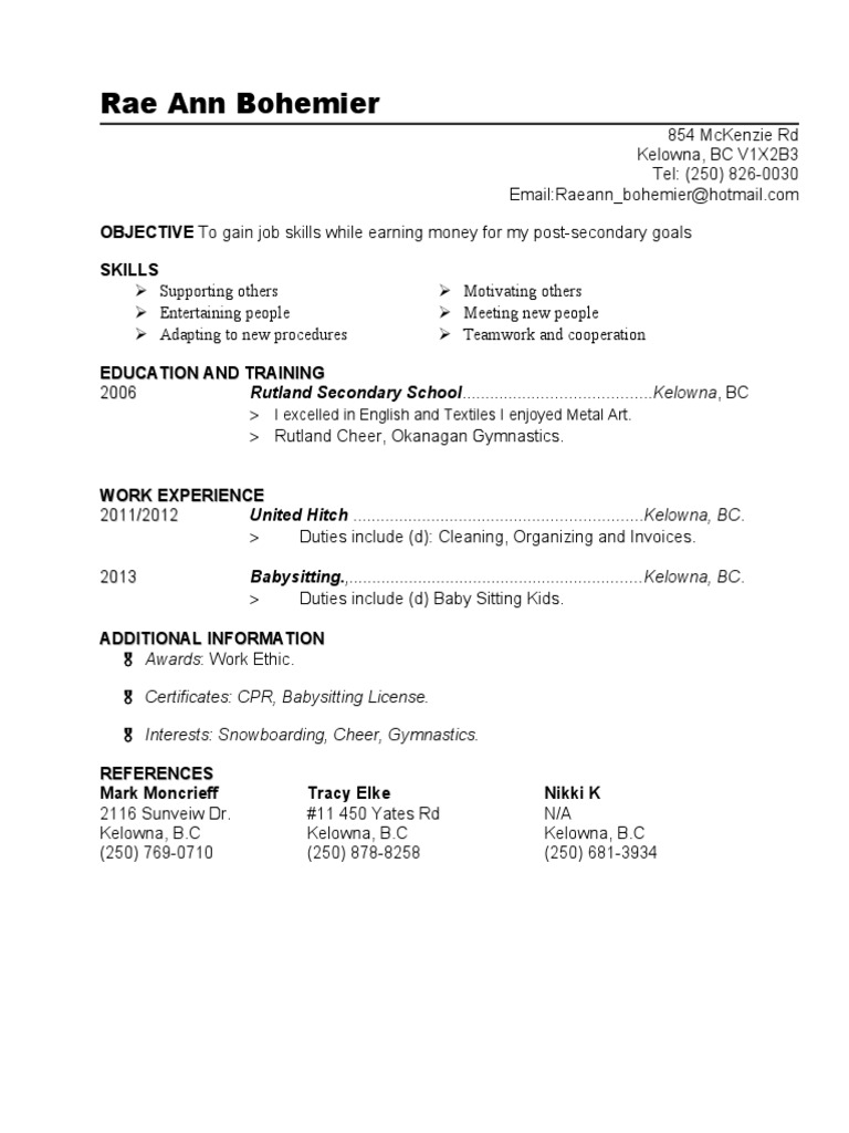 Rae Ann Bohemier Resume Summary | PDF | Career & Growth | Business