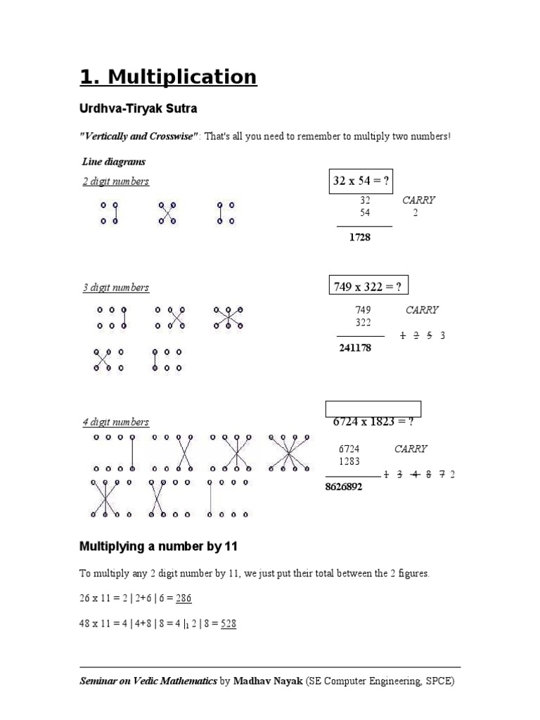 Vedic Maths | PDF | Fraction (Mathematics) | Quadratic Equation
