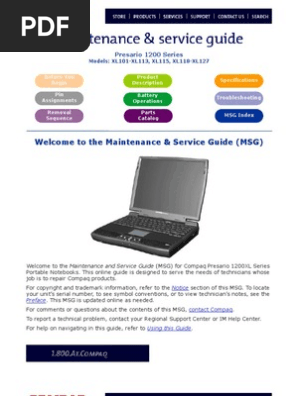 Compaq Notebook Troubleshooting