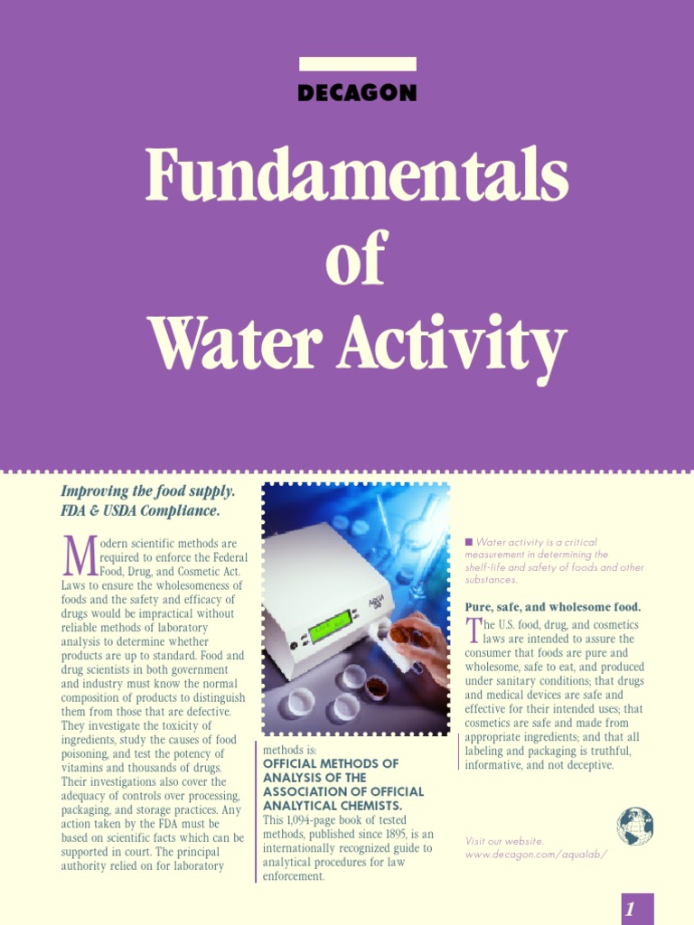 Water Activity in Food Safety | PDF | Hazard Analysis And Critical ...