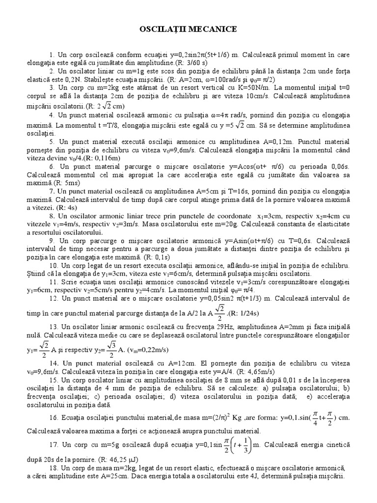 Oscilații Mecanice | PDF