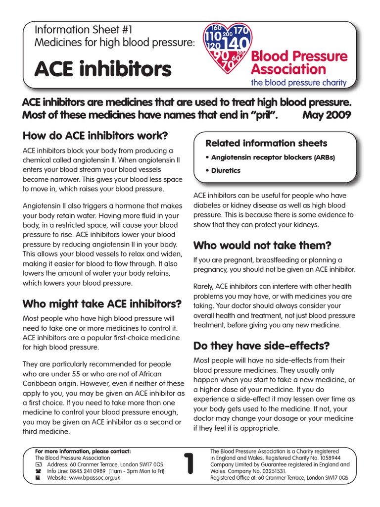 ACE Inhibitors - Blood Hypertension | PDF | Blood Pressure | Angiotensin