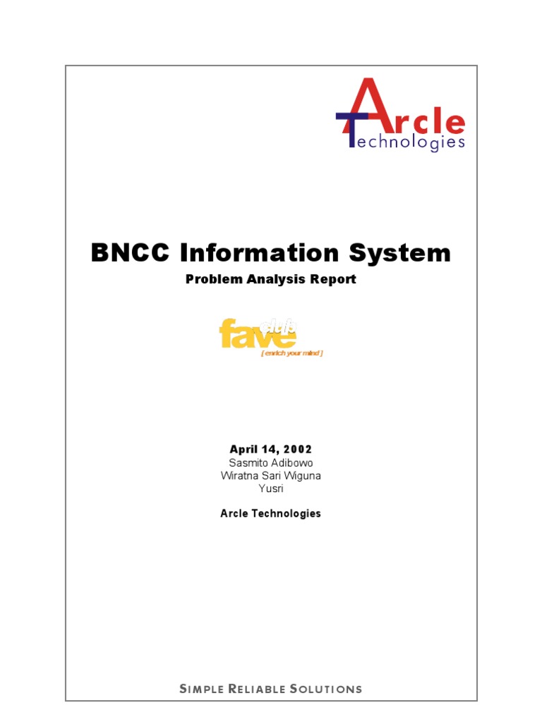 BNCC System Problem Analysis | PDF | Information System | Information