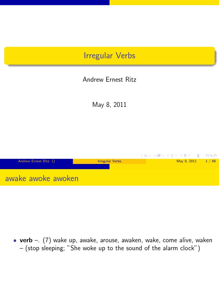Irregular Verbs: Andrew Ernest Ritz | PDF | Forgiveness