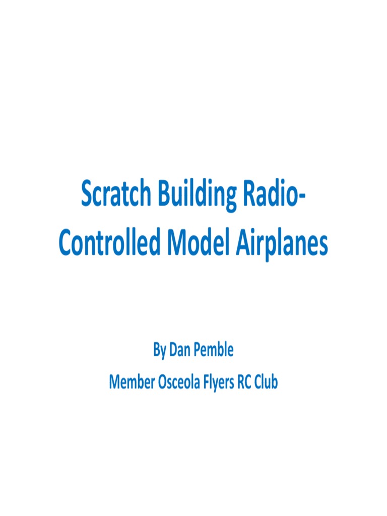 Scratch Building RC Model Airplanes | PDF | Airplane | Flight