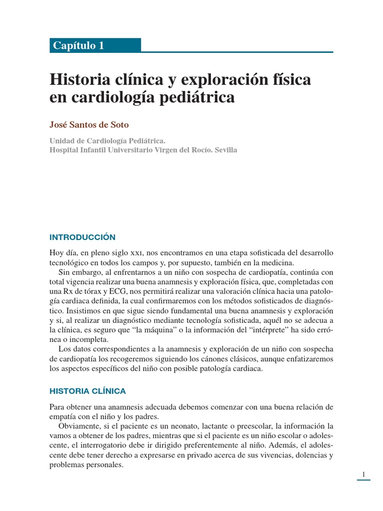Historia Clínica y Exploracion Física en Cardiología Pediatrica | PDF | Corazón | Arritmia cardiaca