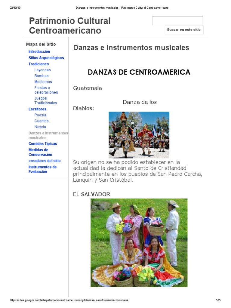 Danzas e Instrumentos Musicales - Patrimonio Cultural Centroamericano ...