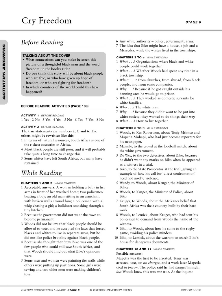 Cry Freedom Key | PDF | Police | Violence