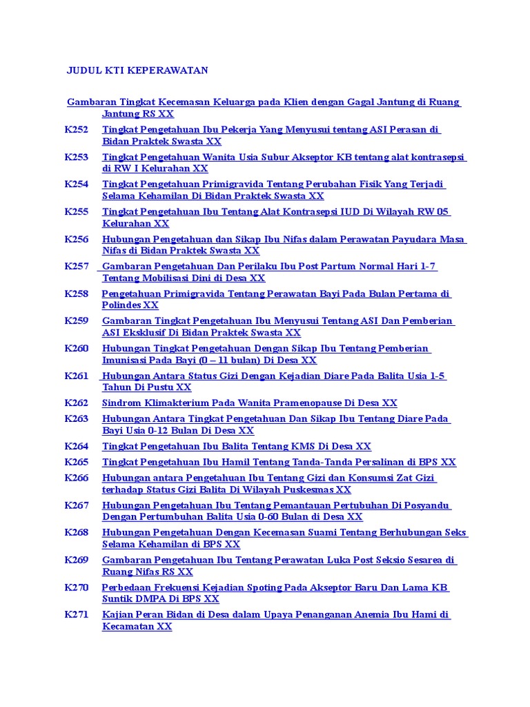 Judul Kti Keperawatan | PDF