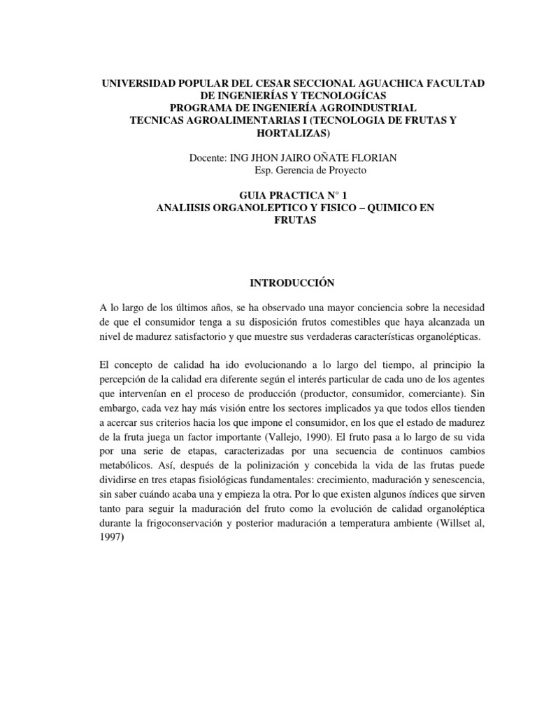 Analisis de Calidad en Pulpas de Frutas | PDF | Valoración | Química