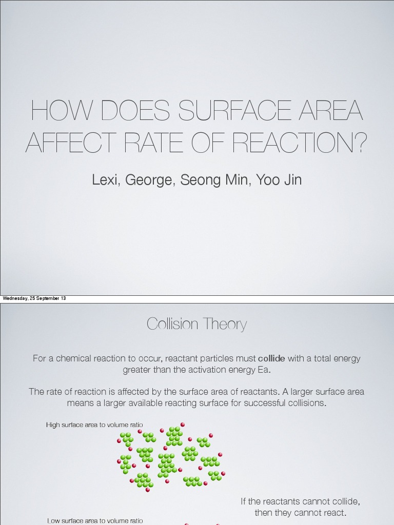 Surface Area's Impact on Reaction Rate | PDF