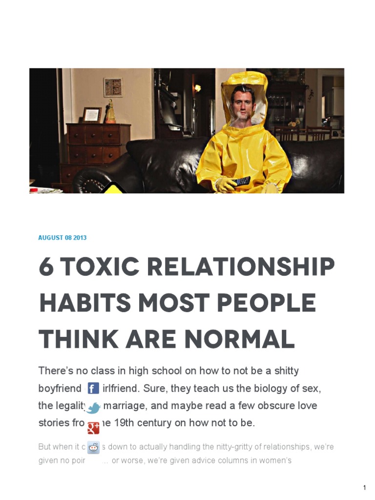 Toxic Relationships | PDF | Romance (Love) | Jealousy
