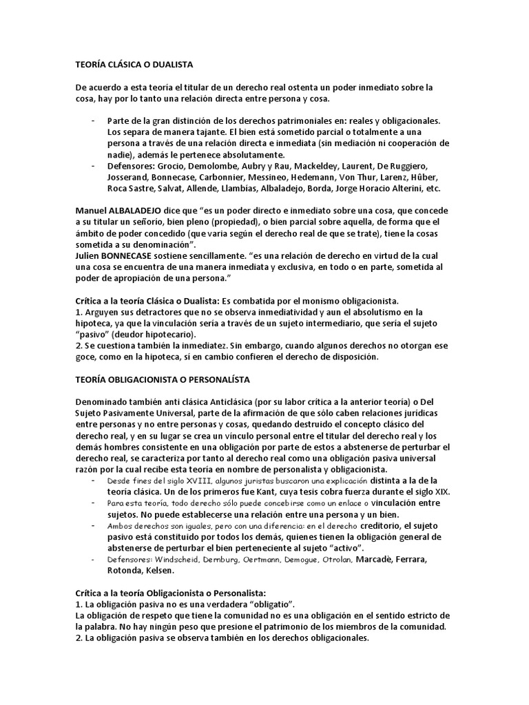 Teoría Clásica o Dualista | PDF | Bienes (Ley) | Science