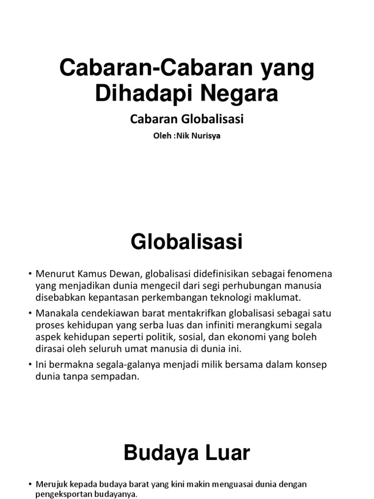Cabaran-Cabaran Yang Dihadapi Negara | PDF