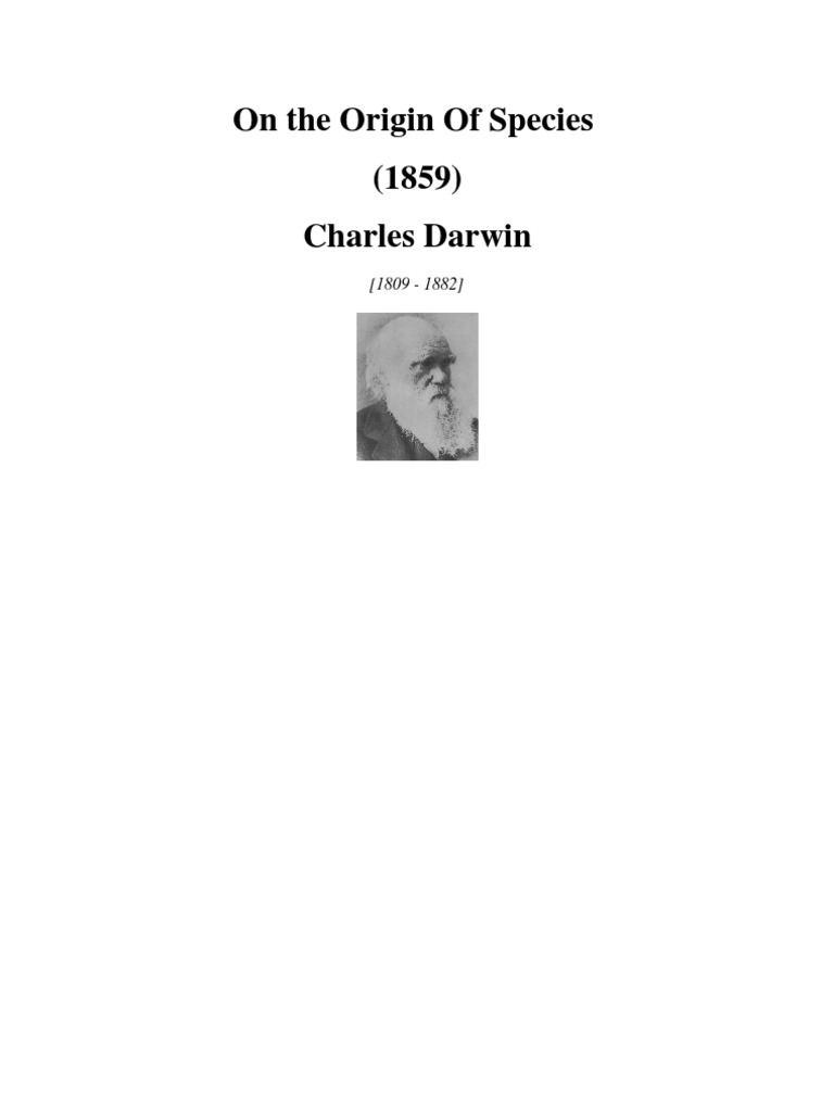 Charles Darwin - On The Origin of Species | PDF | On The Origin Of ...