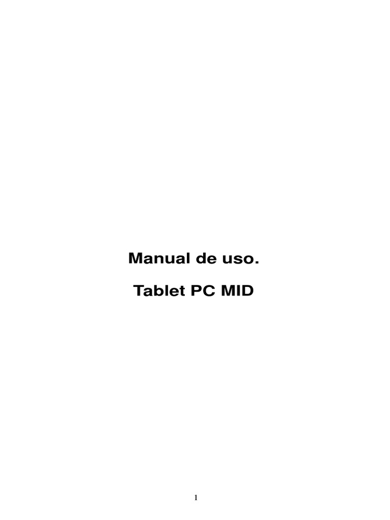 Manual de Usuario para Tablet PC MID | PDF | USB | Tableta