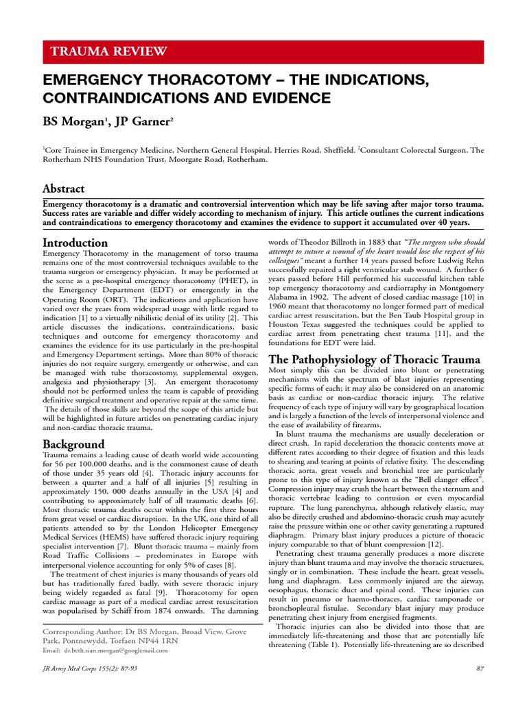Thoracotomy Pada Pasien Trauma | PDF | Cardiopulmonary Resuscitation ...