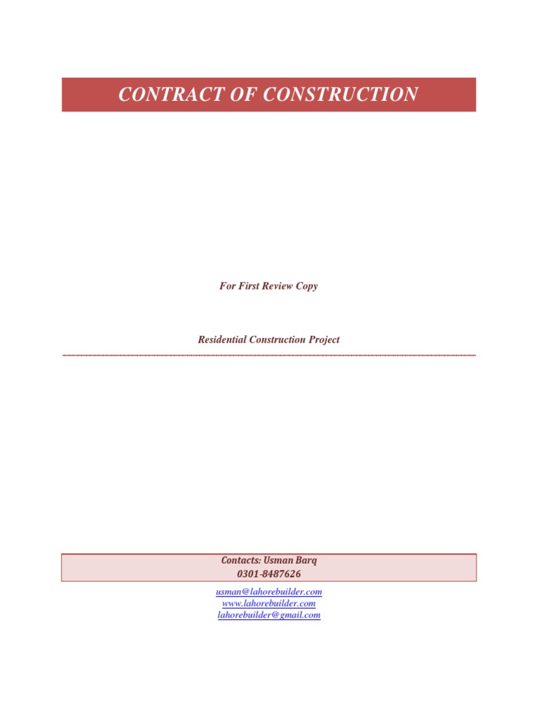 Construction Services Details of Contract | PDF | Wall | Mortar (Masonry)