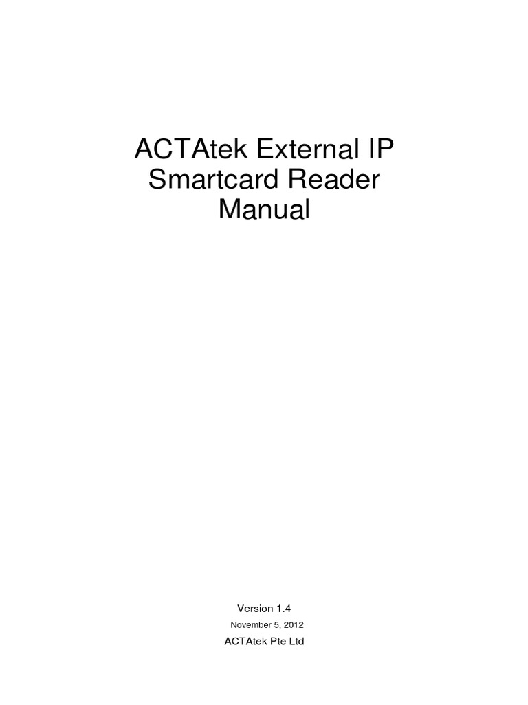 ACTAtek External IP Reader Manual 1.4 | PDF | Smart Card | Access Control