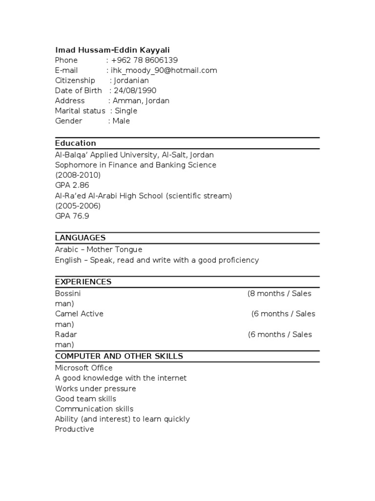 Daboor's CV | PDF | Career & Growth | Business