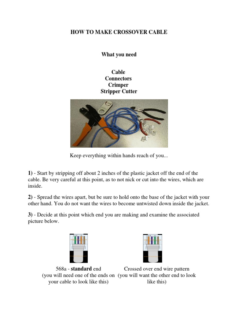 How to Make a Crossover Cable | PDF | Electrical Connector | Electricity