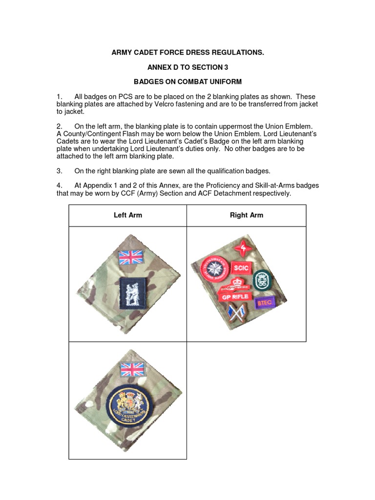 Dress Regulations | PDF | Marksman | Military Organization