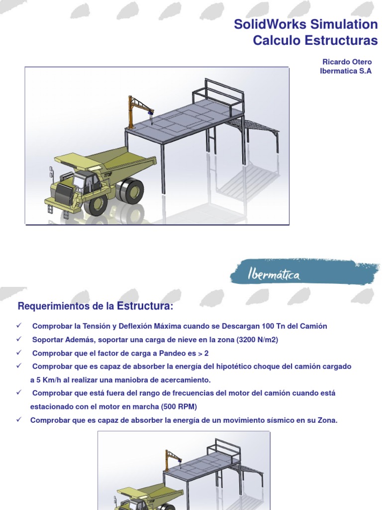 SolidWorks Simulation cálculo estructuras soporte camión | PDF | Mecánica de sólidos ...