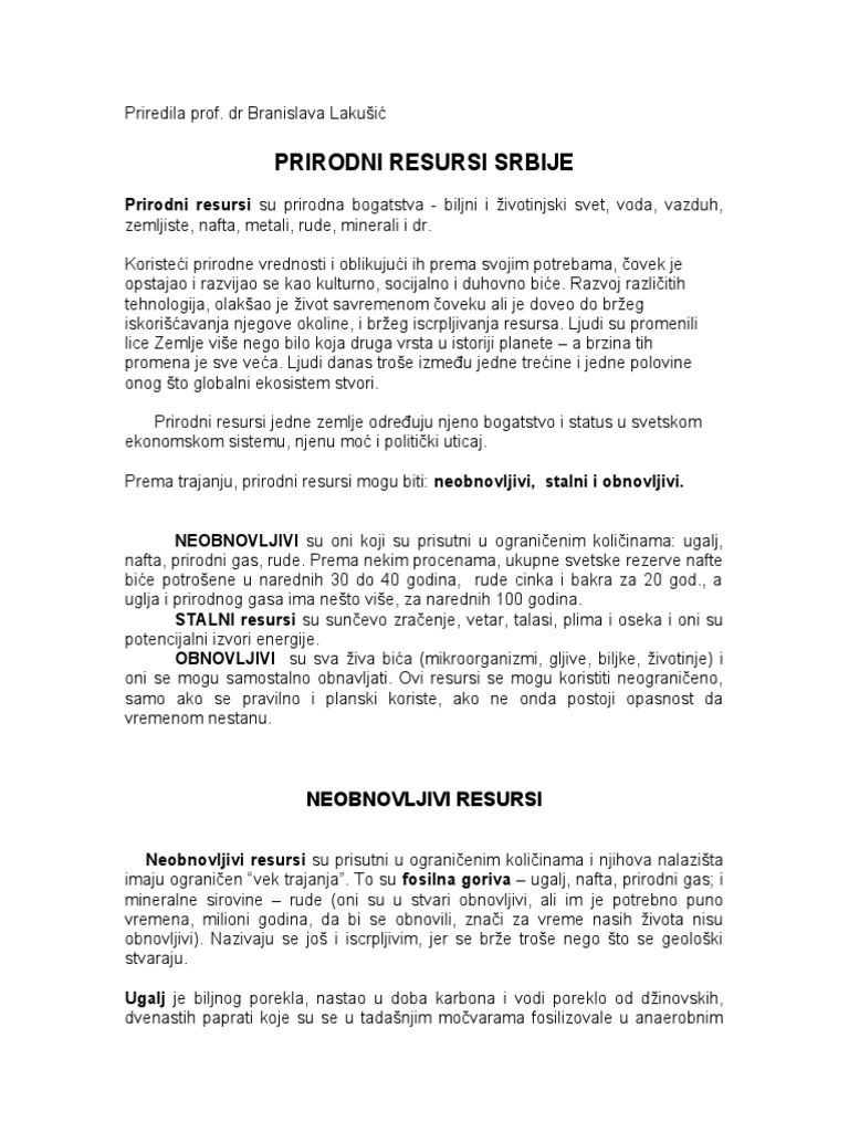 Prirodni Resursi | PDF