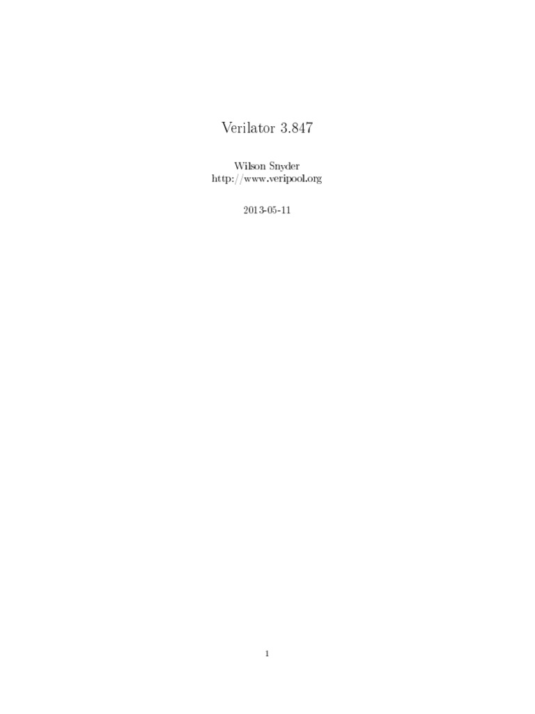Verilator Doc PDF | PDF | Program Optimization | Compiler