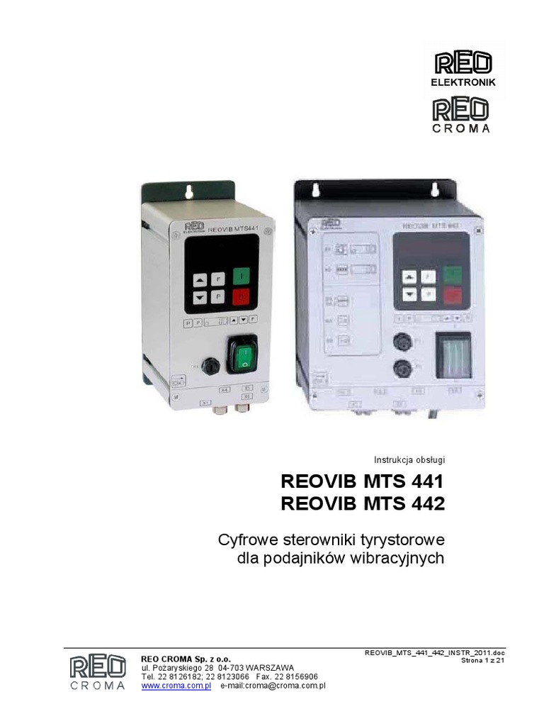 Reovib Mts 441 442 Instrukcja | PDF