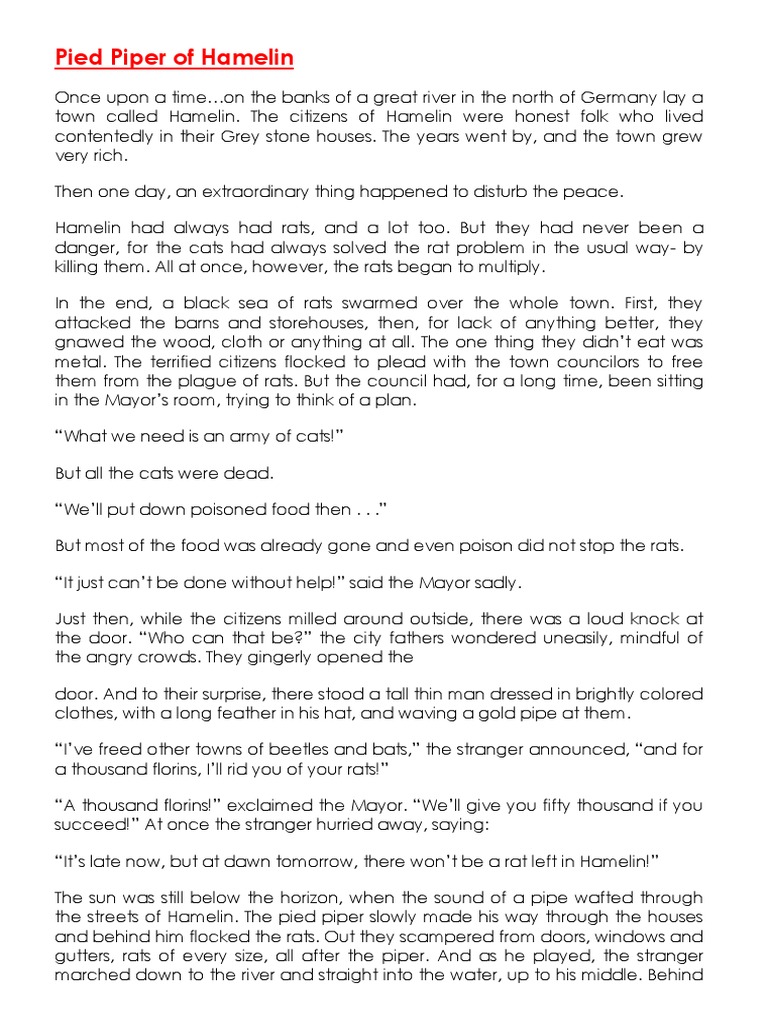 Pied Piper of Hamelin | PDF