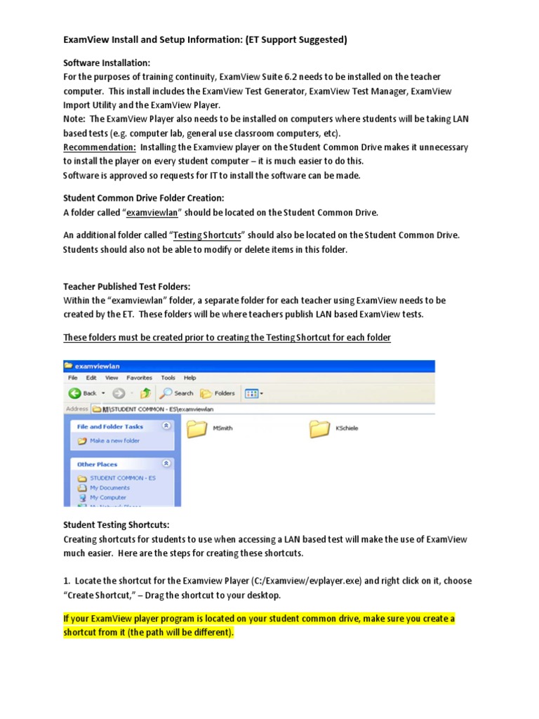 ExamView Installation and Setup Guide | PDF | Information Technology ...