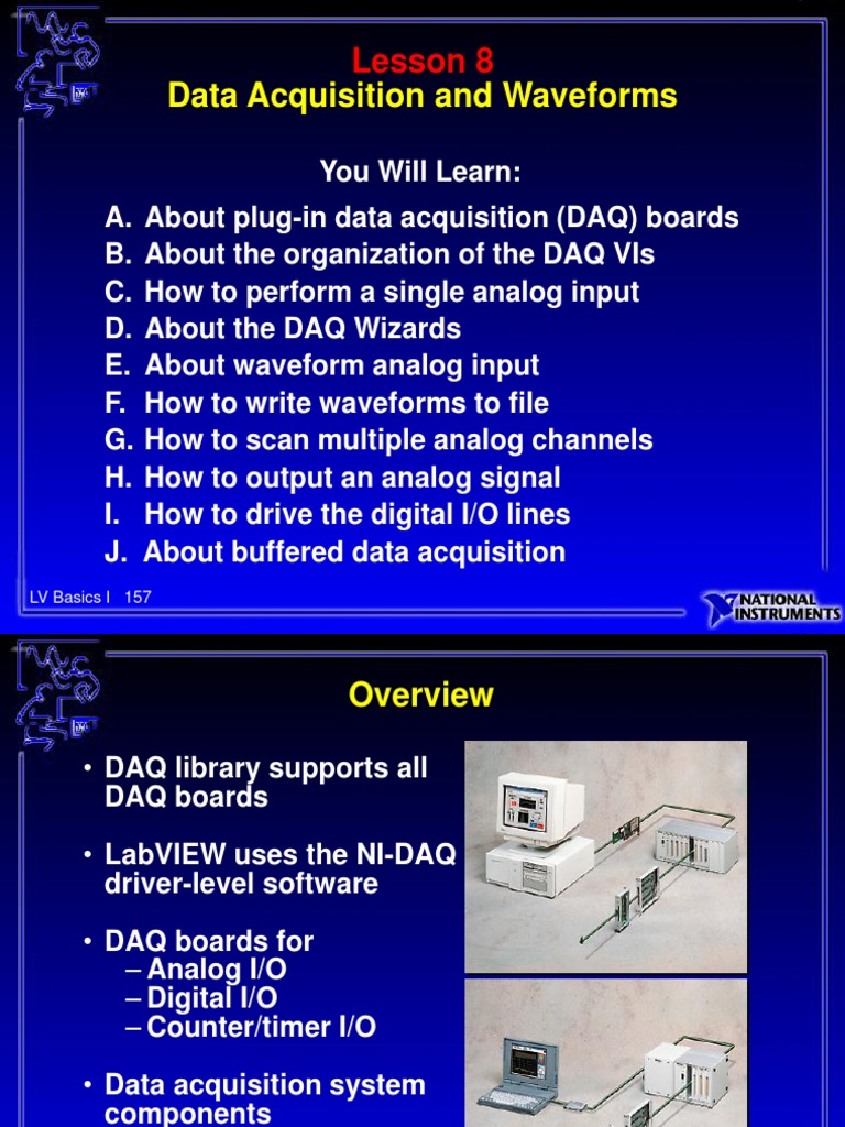 Data Acquisition and Waveforms: Lesson 8 | PDF | Computer Hardware ...