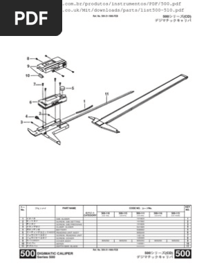 Mitutoyo Caliper Parts Diagram