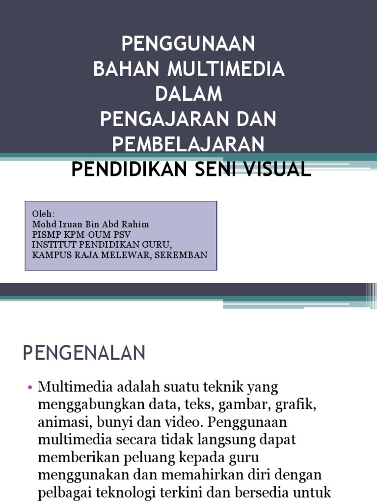 Penggunaan Bahan Multimedia Dalam Pengajaran Dan Pembelajaran | PDF