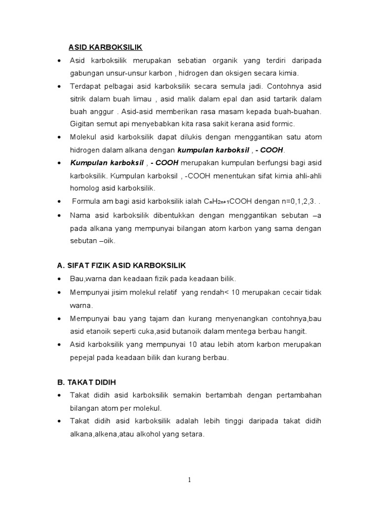 Nota Asid Karboksilik, Ester Dan Amida | PDF